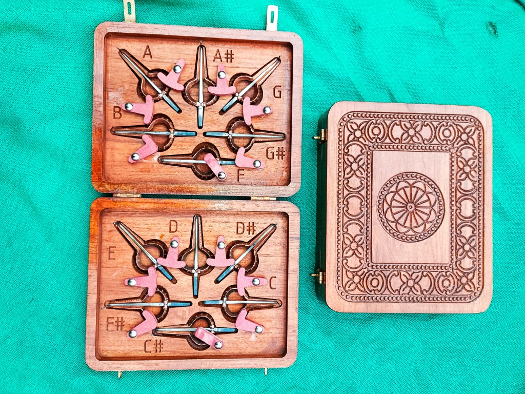 Copper Professional Tuning Jews Harp Set With Wooden Box - Indian jews ...